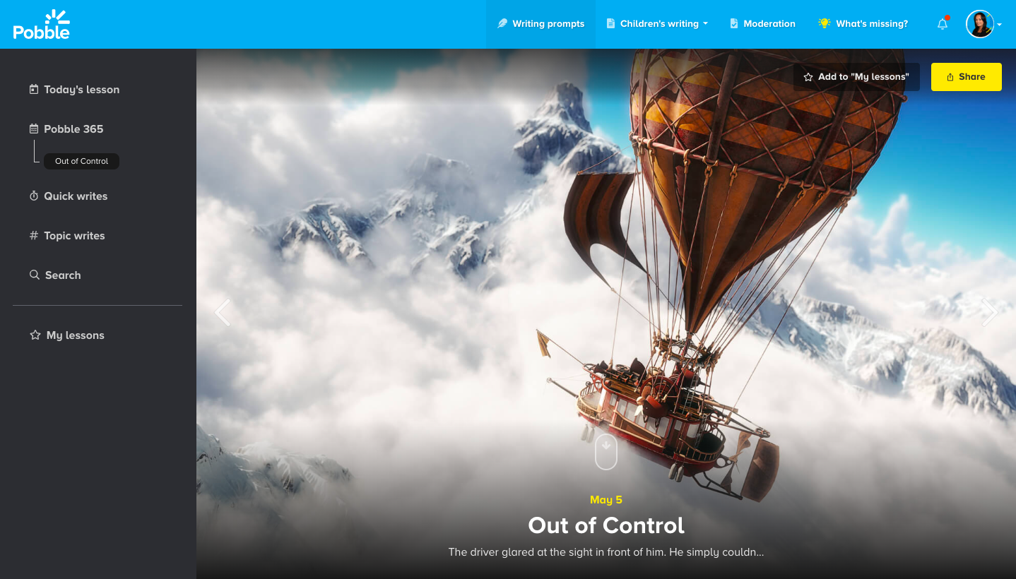 How do I share my Pobble resource?