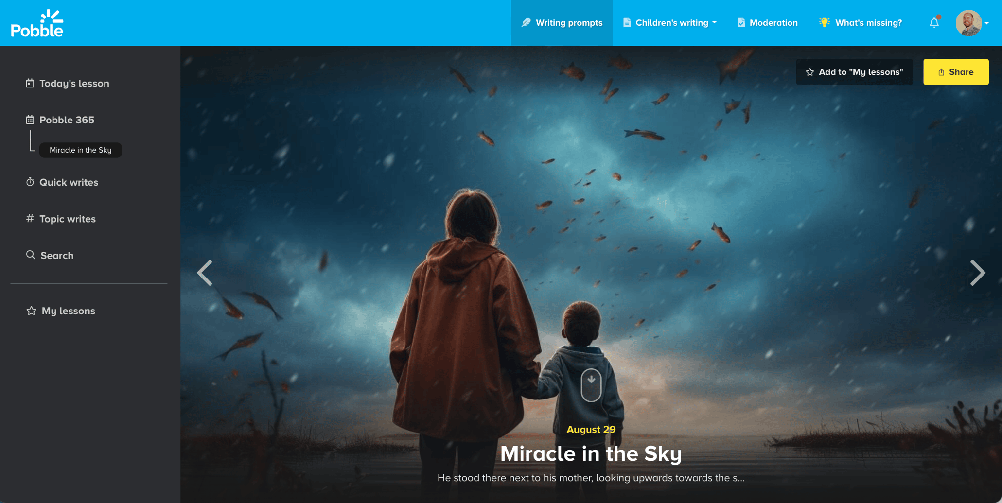 How can I search and save Pobble resources?